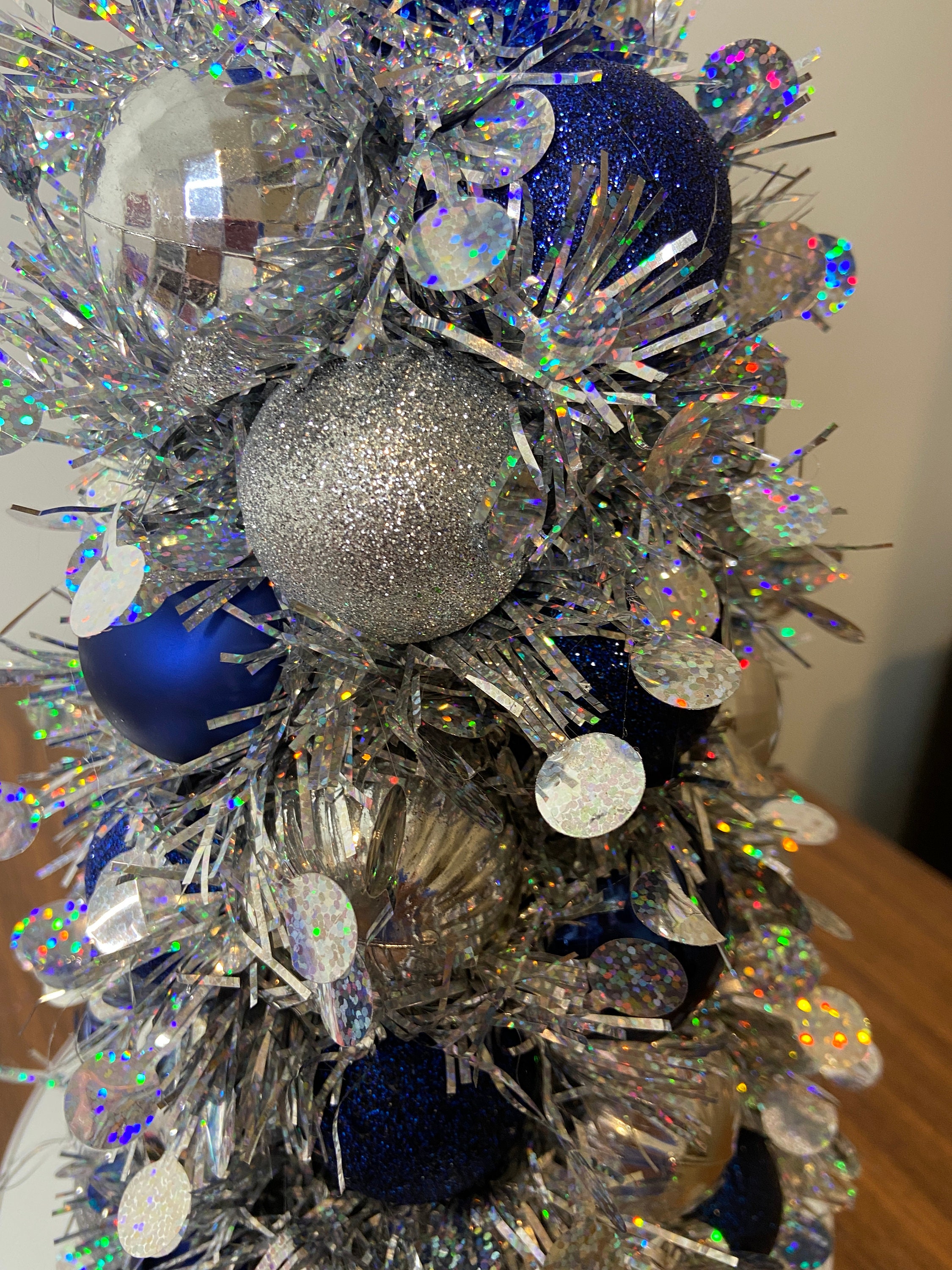Blue Tabletop Tree, Silver Tabletop Tree, Tabletop Sparkle Tree,mini ...