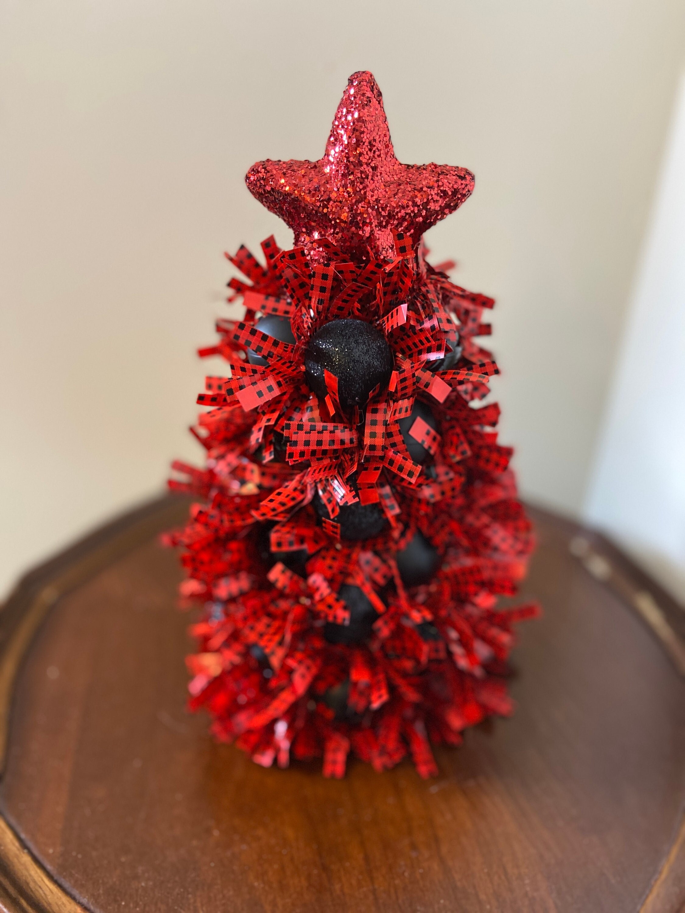 Tabletop Tree, Red Tabletop Tree, Black Ornament Tree,black Centerpiece ...