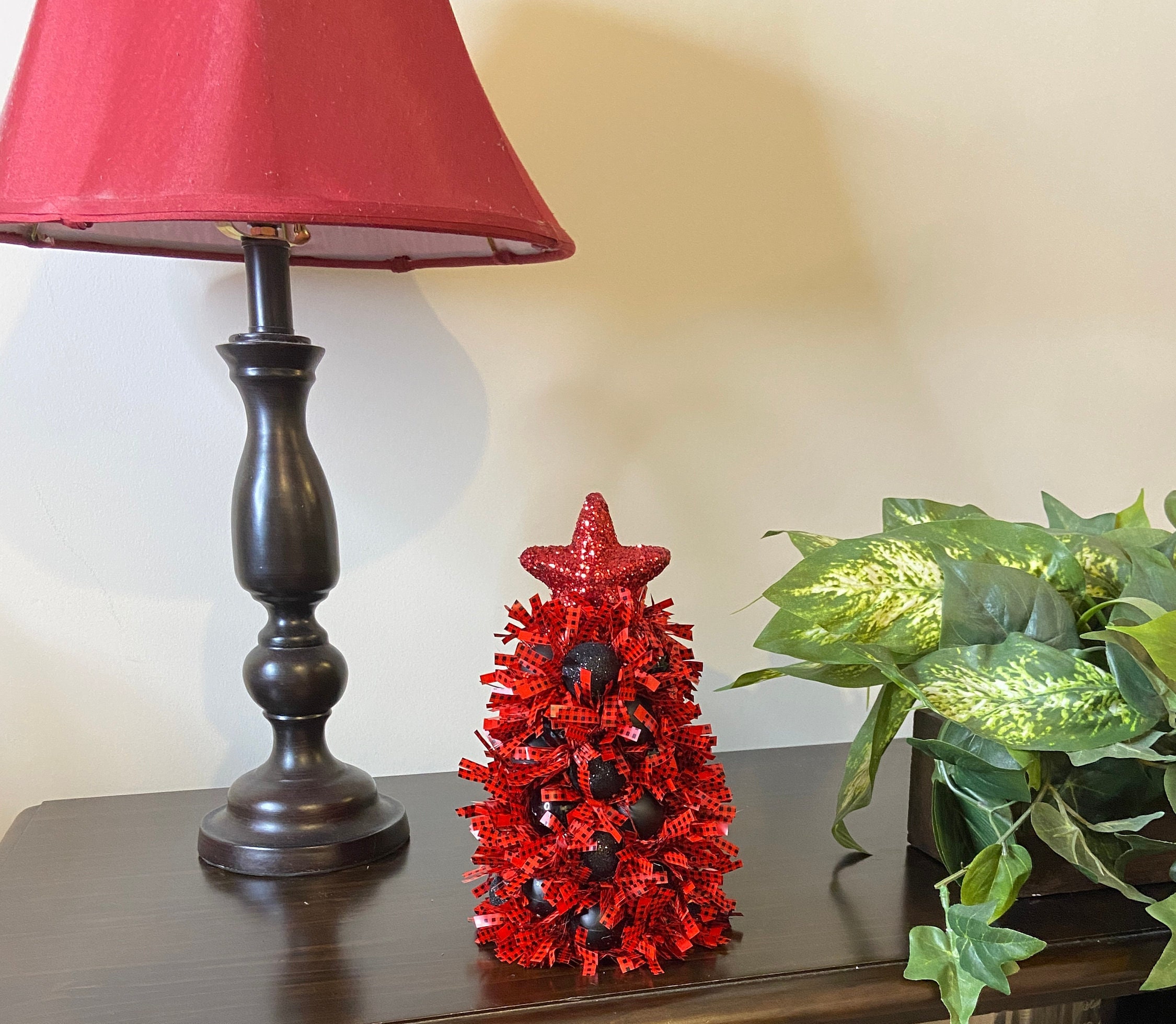 Tabletop Tree Red Tabletop Tree Black Ornament Treeblack - Etsy