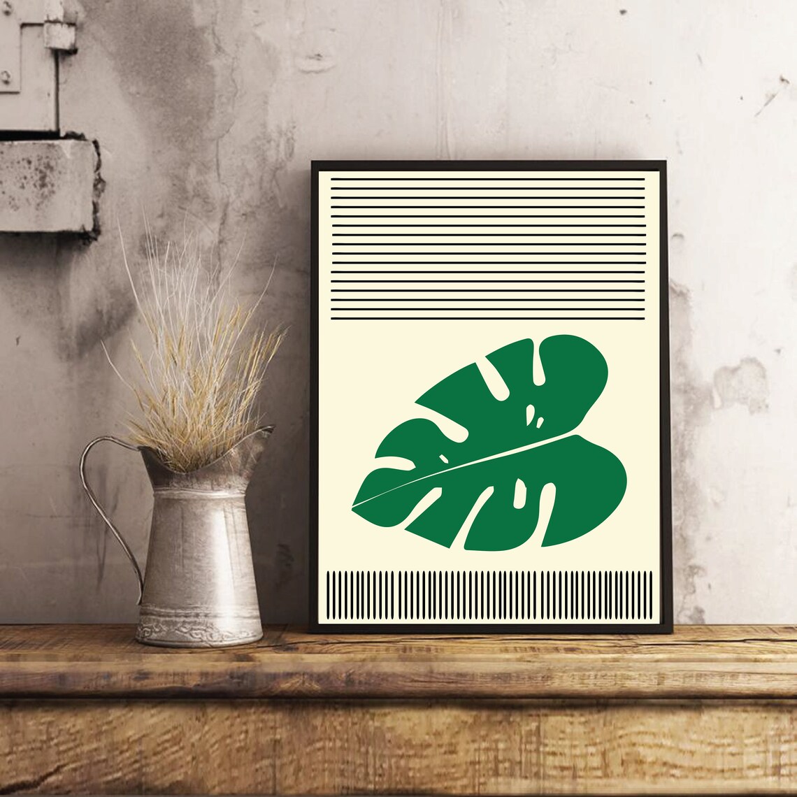 Monstera Plant Abstract Art Print - PNG Download - Etsy