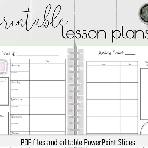 New Lesson Plan Pages Floral Planner Minimalist Editable - Etsy
