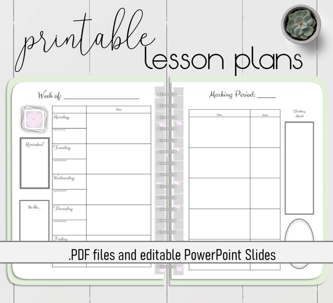 New! Lesson Plan Pages | Floral Planner Minimalist | Editable and ...