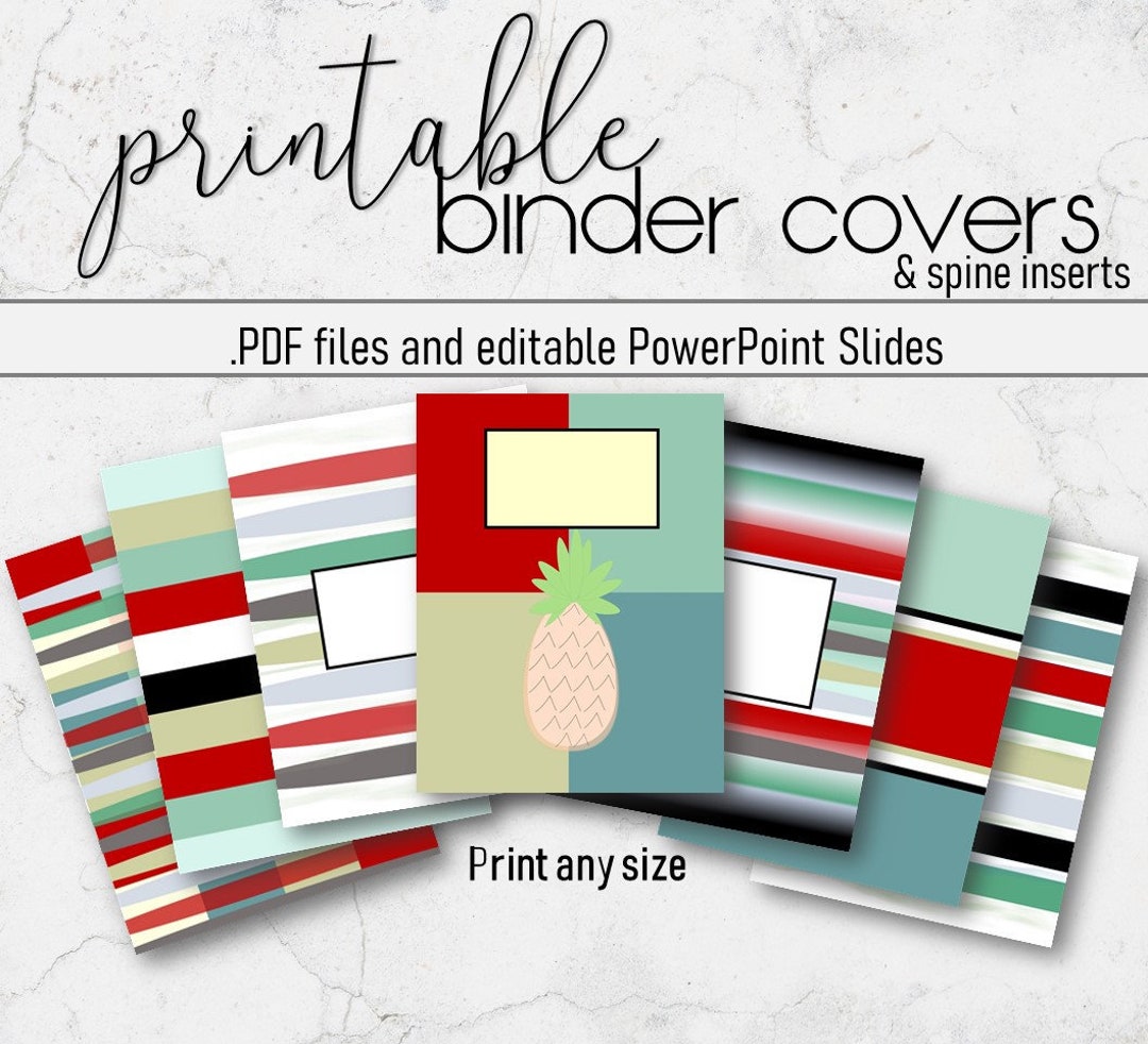 Modern Binder Covers Printable, 8 Covers, Printable Binder Spines ...