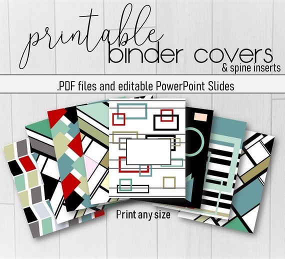 Modern Binder Covers Printable 8 Covers Printable Binder - Etsy