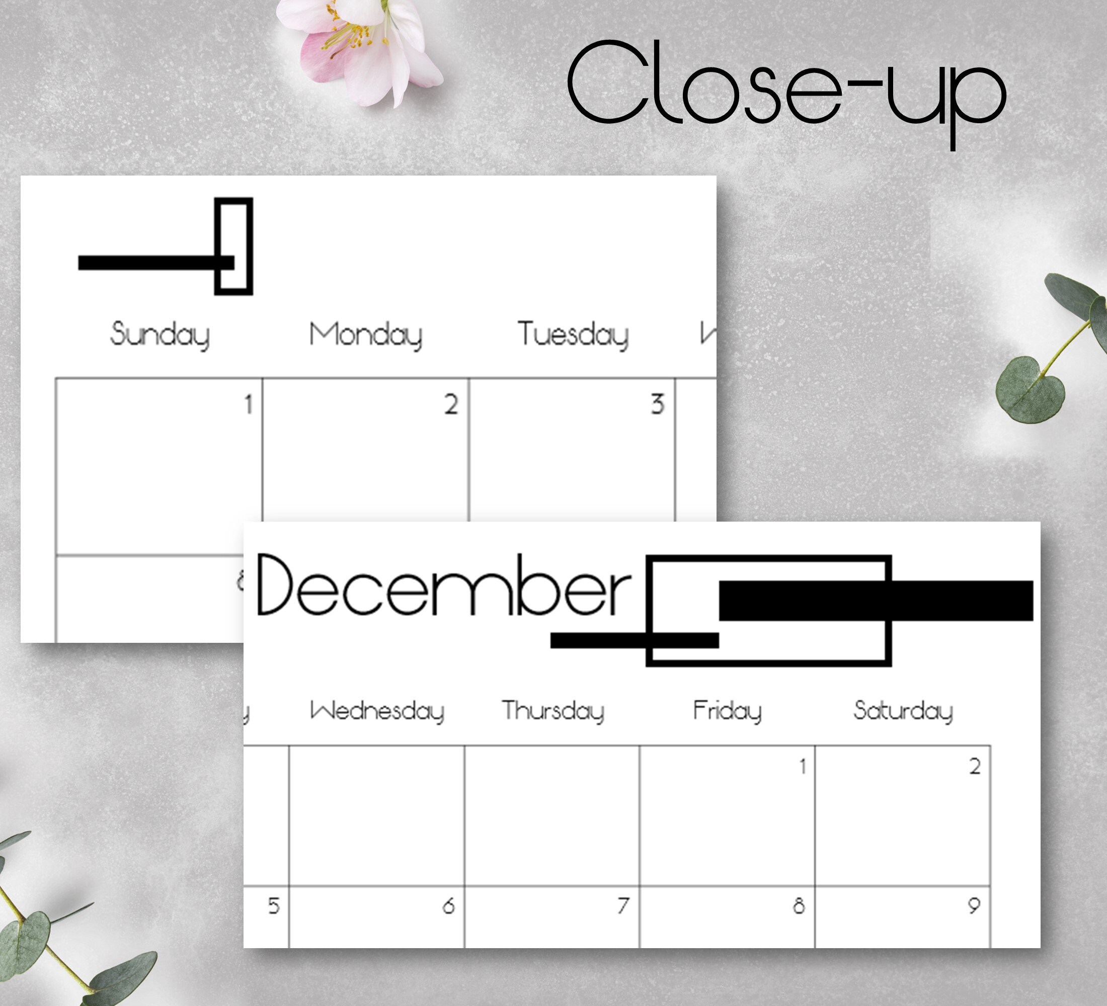 2022, 2023 Printable Calendars | Monthly Calendar Letter, A4 | Digital ...