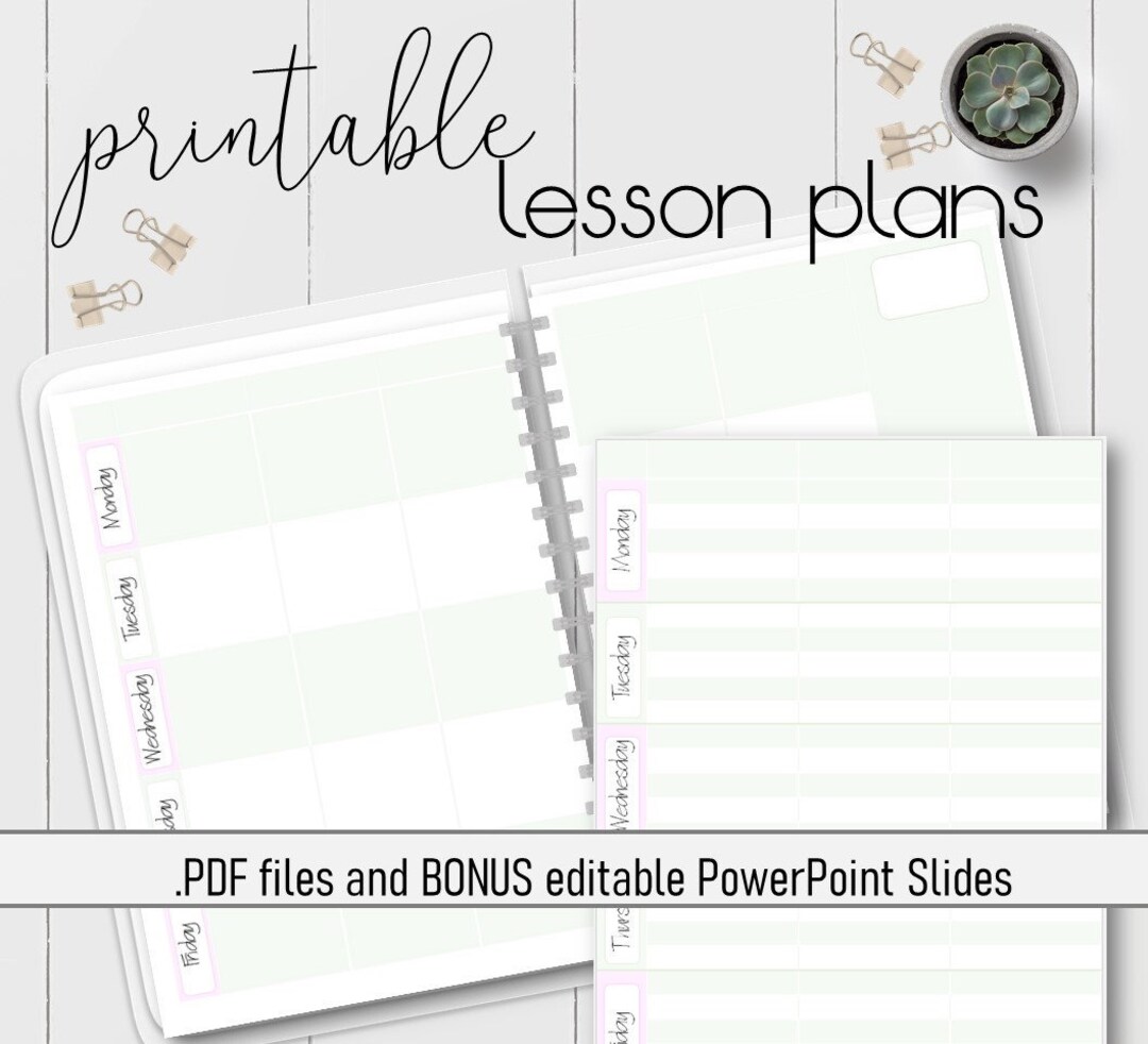 New! Printable Weekly Lesson Planner | Editable and Printable Lesson ...