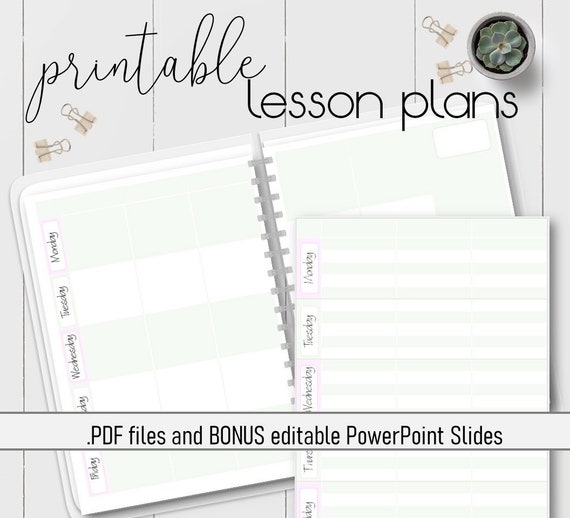 New Printable Weekly Lesson Planner Editable and Printable | Etsy