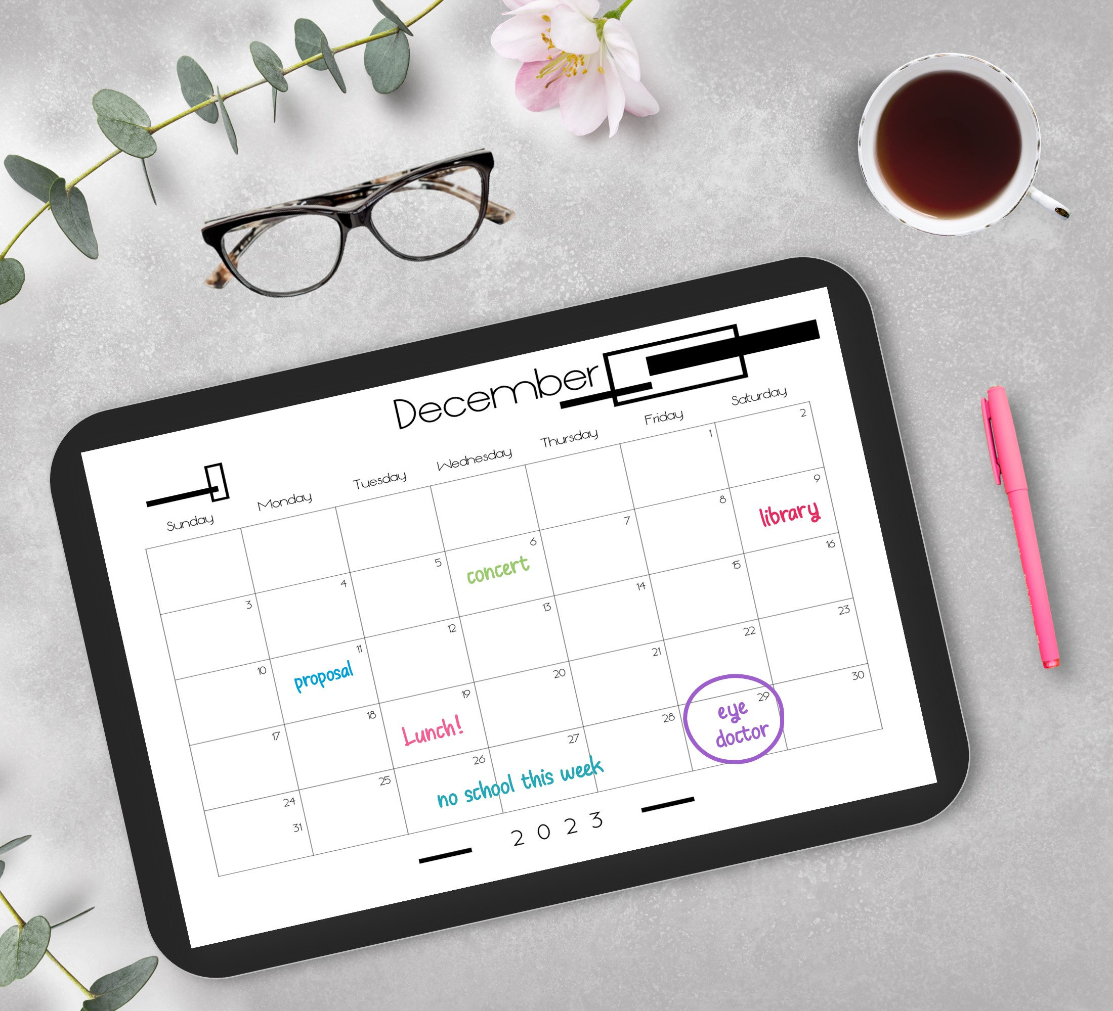 2022, 2023 Printable Calendars | Monthly Calendar Letter, A4 | Digital ...