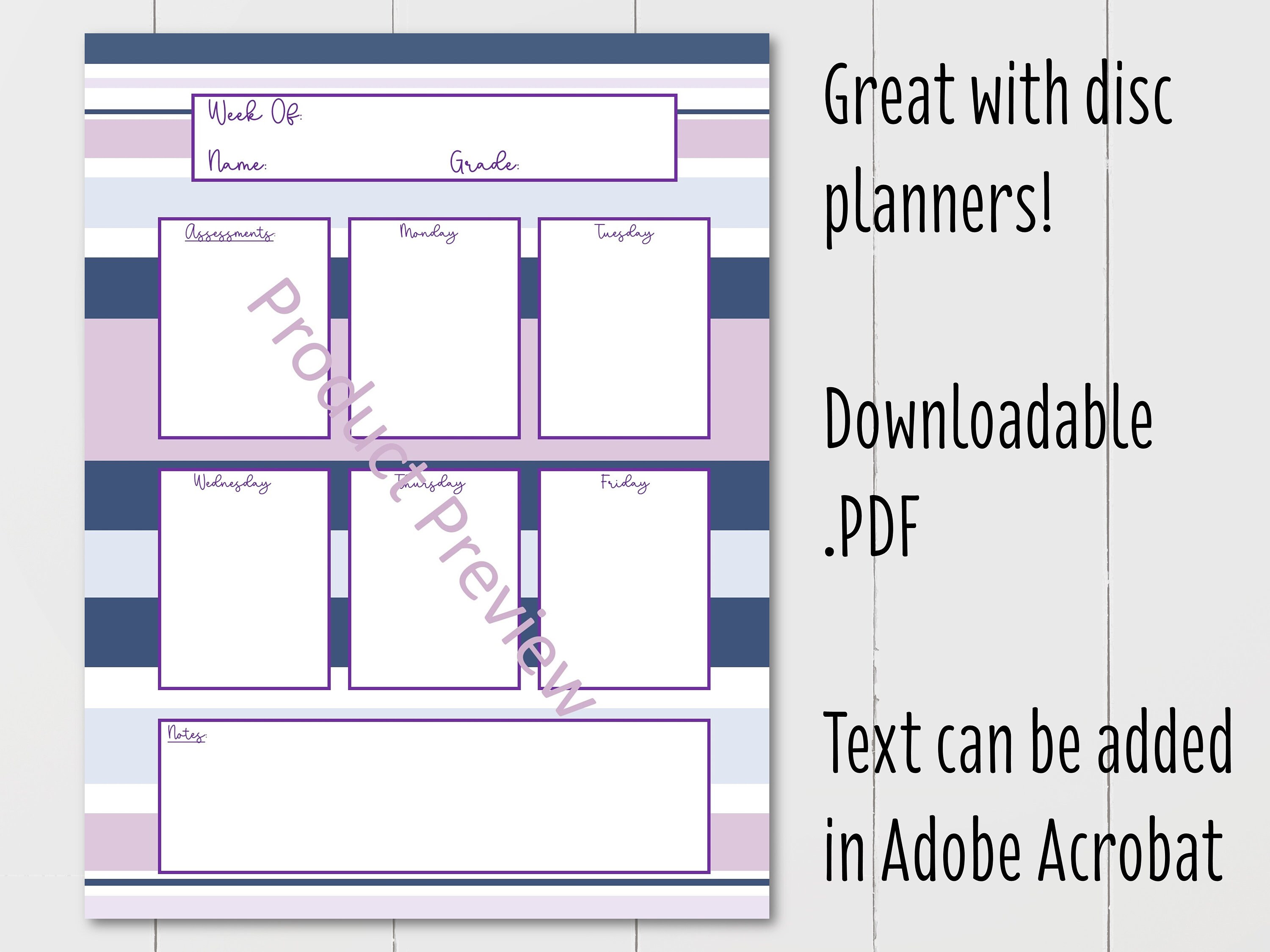 Weekly Lesson Plan Template | Teacher Lesson Planner - Etsy