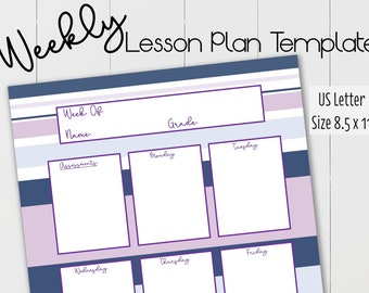 Weekly Lesson Plan Template, Teacher Planner Printable, Lesson Planner ...