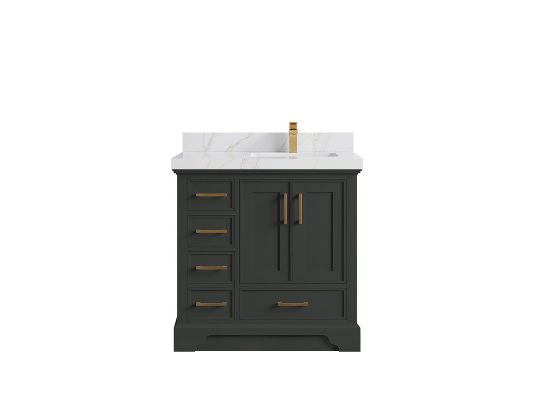 Charlotte 36 In. W X 22 In. D Right Offset Sink Bathroom Vanity in ...