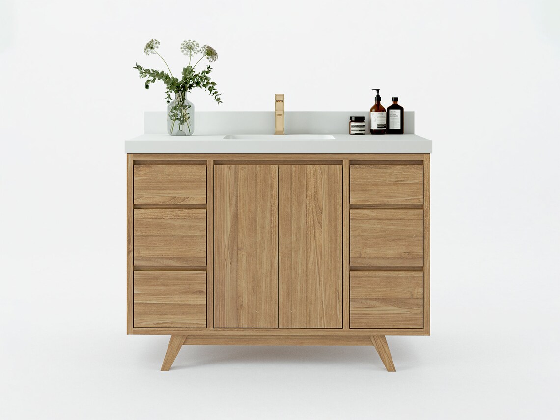 Madison Solid Teak 48 In. W X 22 In. D Single Sink Bathroom - Etsy