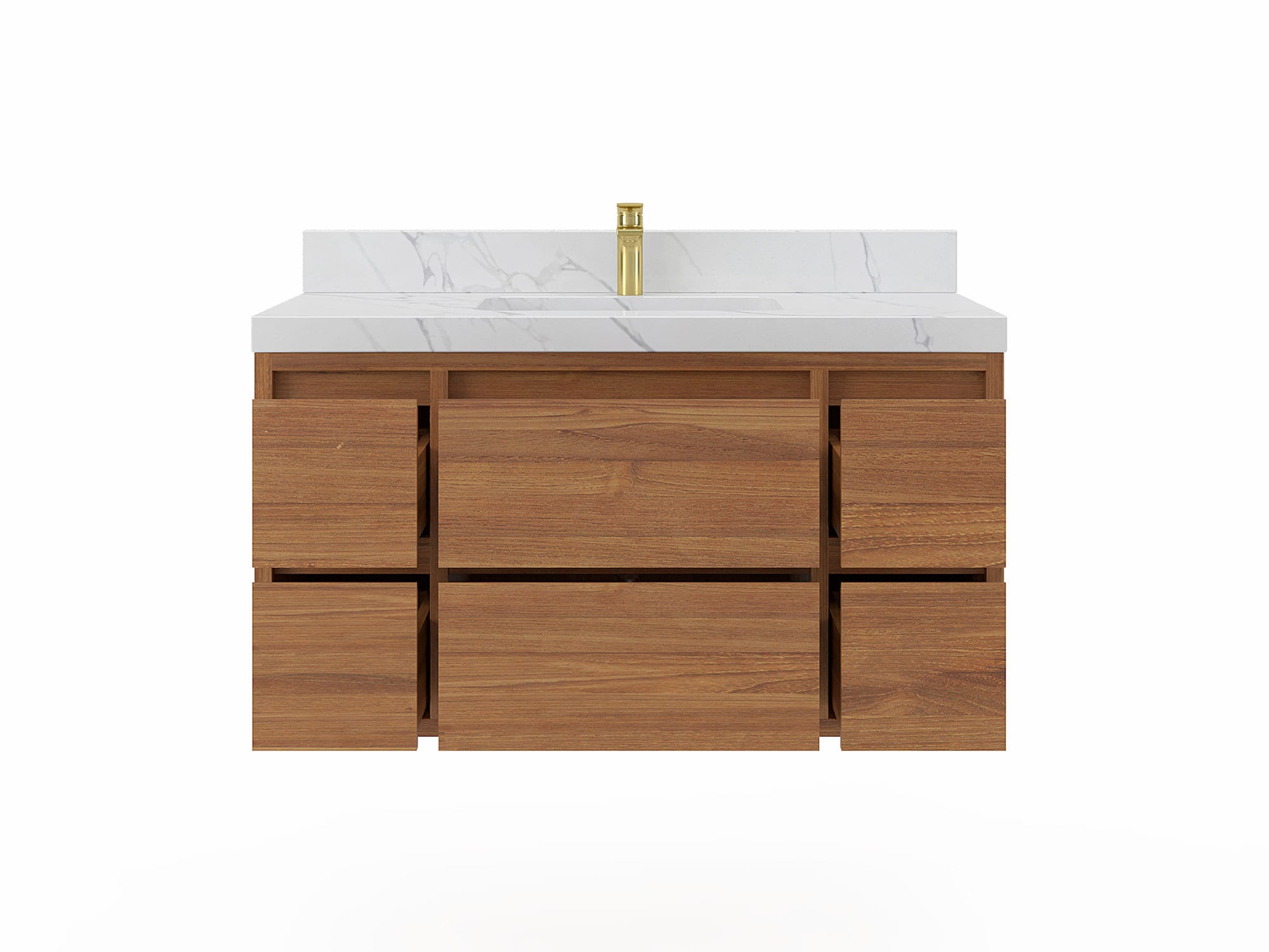 Madison Solid Floating Teak 42 In. W X 22 In. D Single Sink Bathroom ...