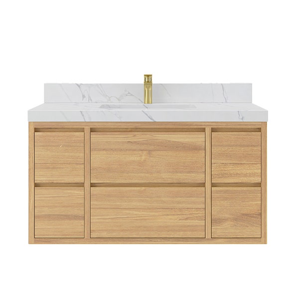 Teak Bathroom Floating Vanity - Etsy