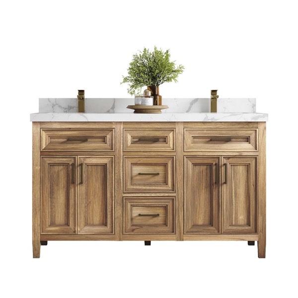 Solid Wood Double Vanity - Etsy