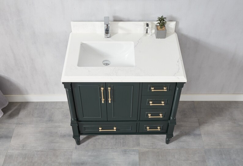 Aberdeen 36 In. W X 22 In. D Left Offset Sink Bathroom Vanity - Etsy