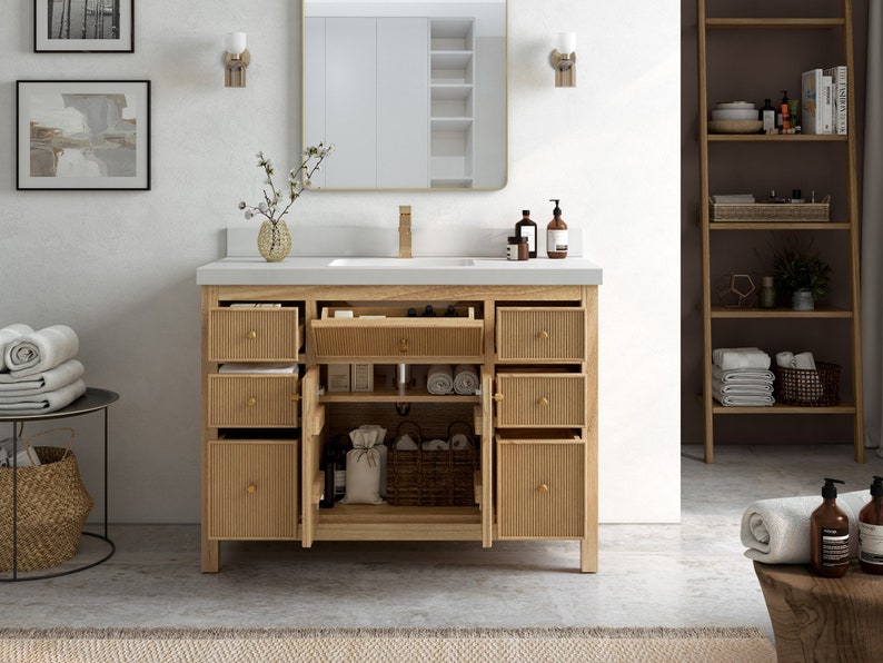 Sonoma Solid Teak 48 In. W X 22 In. D Single Sink Bathroom Vanity in ...