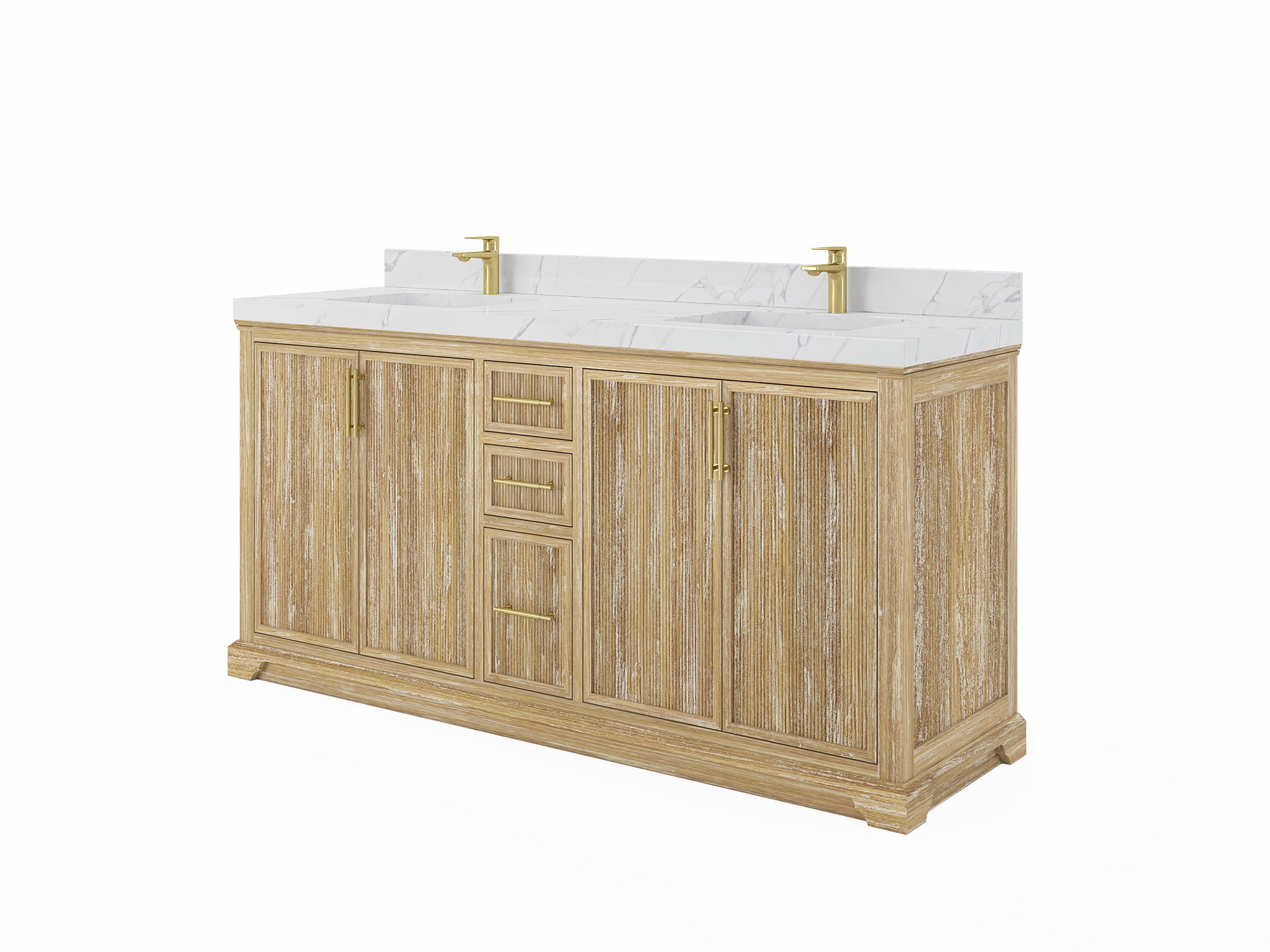 72 In. W X 22 In. D Alys Double Sink Bathroom Teak Vanity in ...