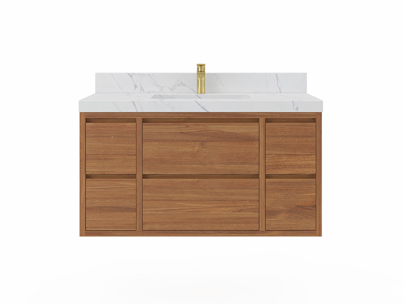 Madison Solid Floating Teak 42 In. W X 22 In. D Single Sink Bathroom ...