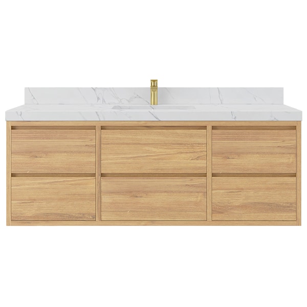 Teak Bathroom Floating Vanity - Etsy