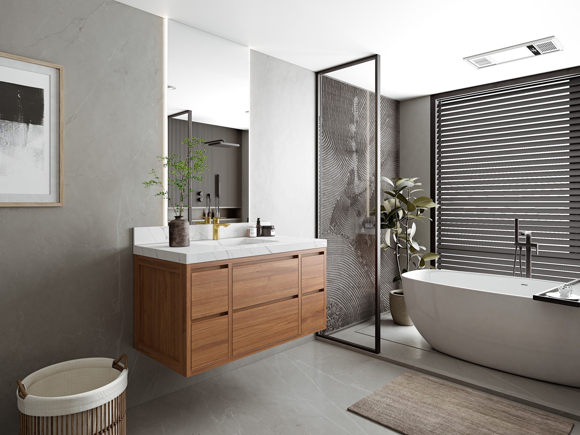 Madison Solid Floating Teak 42 In. W X 22 In. D Single Sink Bathroom ...