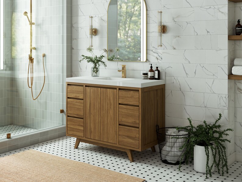 Madison Solid Teak 48 In. W X 22 In. D Single Sink Bathroom - Etsy