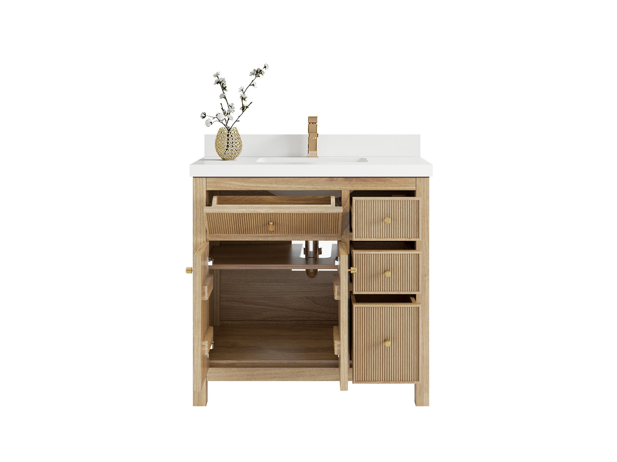 Sonoma Solid Teak 36 In. W X 22 In. D Center Sink in Light Natural ...