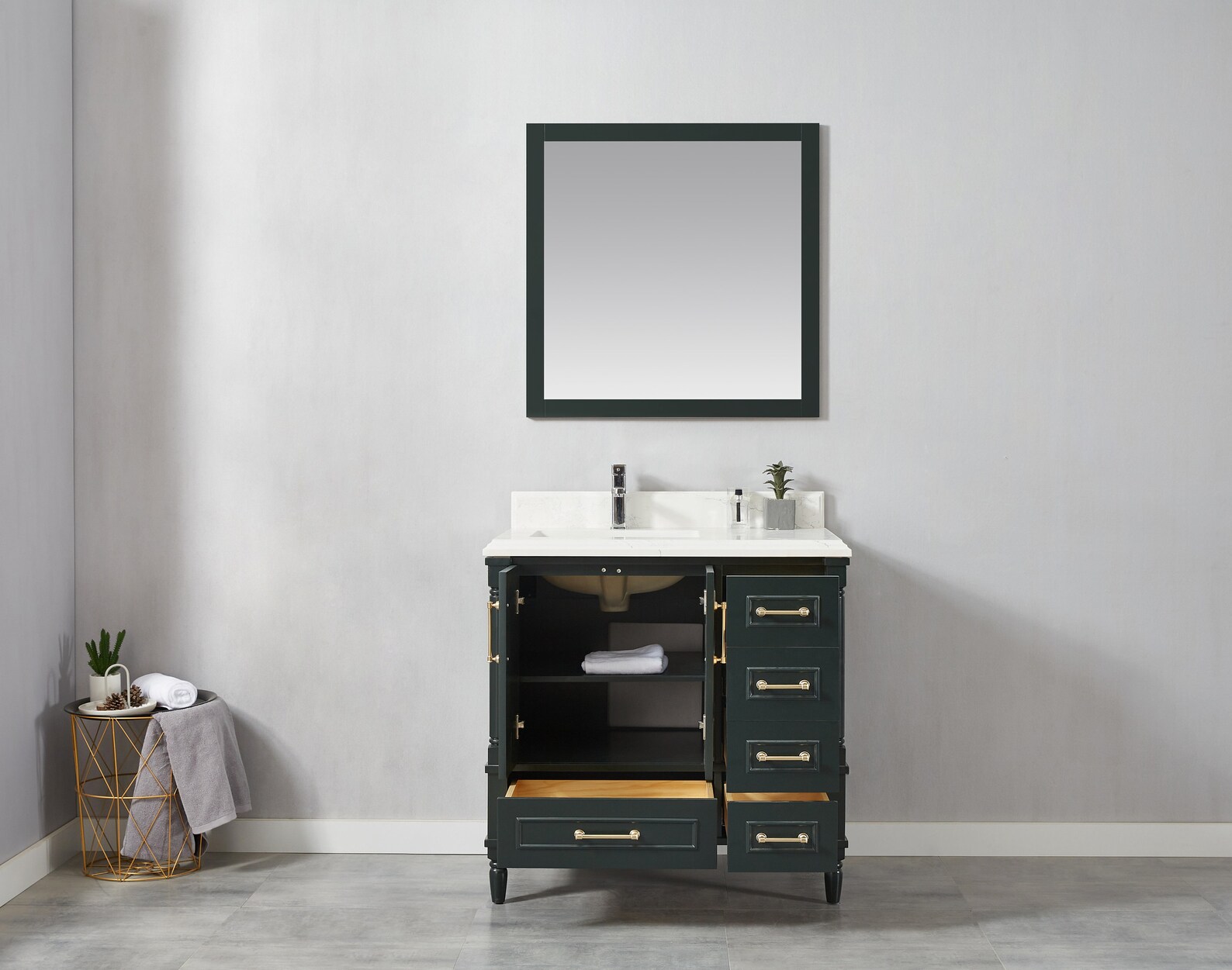 Aberdeen 36 In. W X 22 In. D Left Offset Sink Bathroom Vanity - Etsy
