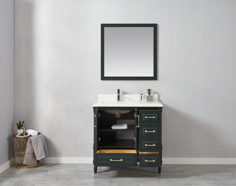 Aberdeen 36 In. W X 22 In. D Left Offset Sink Bathroom Vanity - Etsy