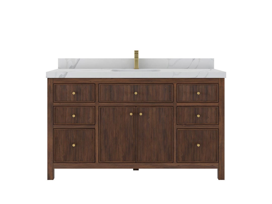 Sonoma Teak 60 In. W X 22 In. D Single Sink Bathroom Vanity in Dark ...