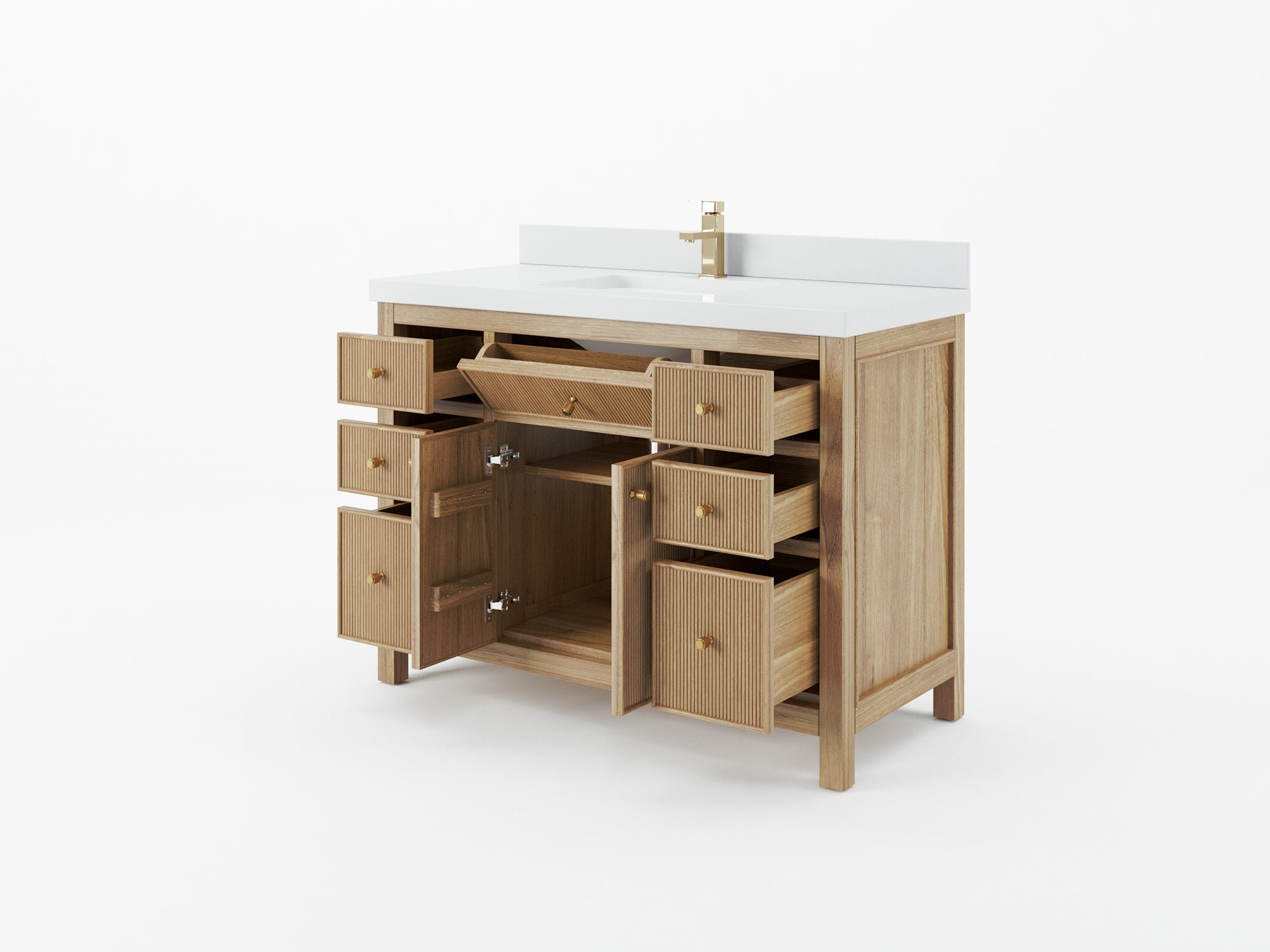 Sonoma Solid Teak 48 In. W X 22 In. D Single Sink Bathroom Vanity in ...