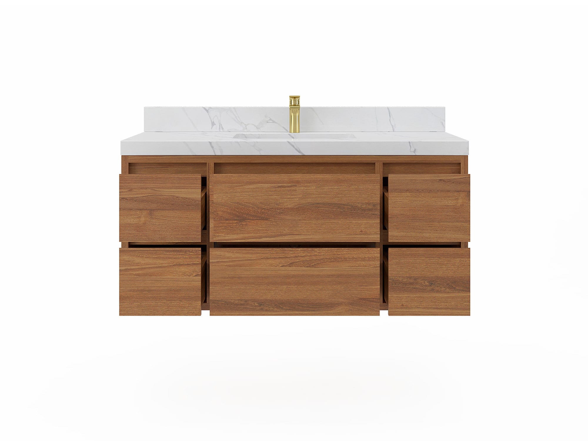 Madison Solid Floating Teak 48 In. W X 22 In. D Single Sink Bathroom ...