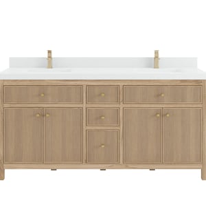 Sonoma Teak 72 In. W X 22 In. D Reeded Double Sink Bathroom Vanity in ...