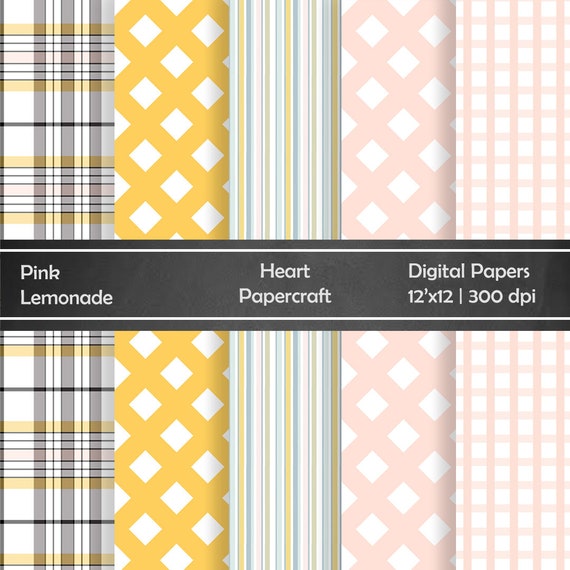 Pink Lemonade Digital Paper 300dpi Pink Lemonade Lemony | Etsy