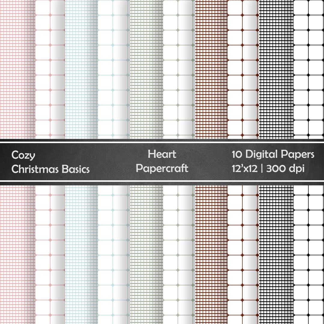 Cozy Christmas Basics Digital Paper 300dpi, Scrapbook Paper, Christmas ...