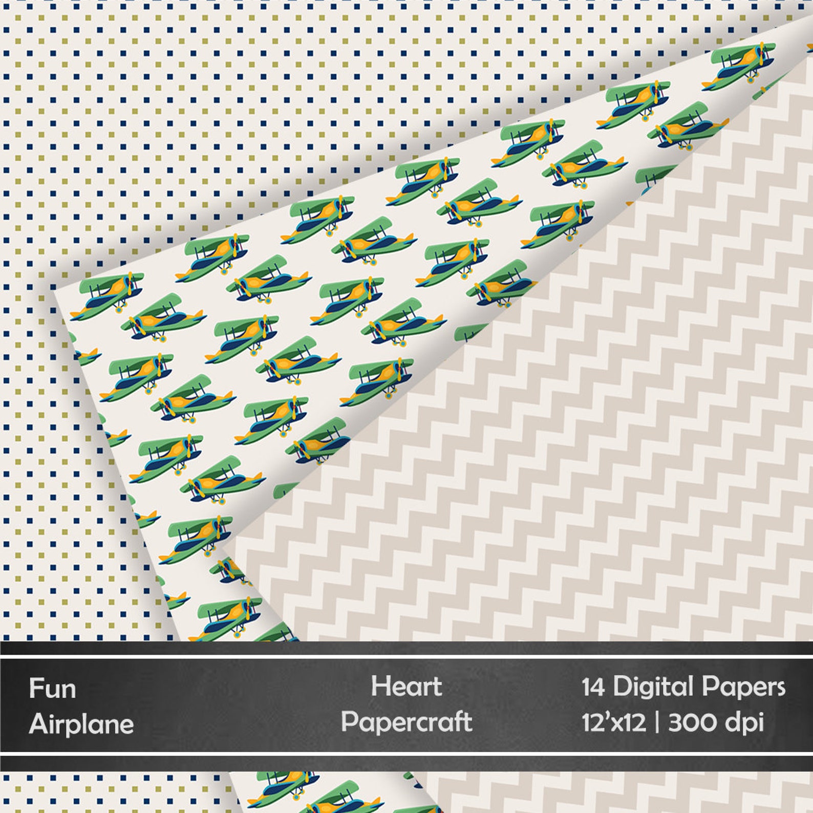 Fun Airplane Digital Paper 300dpi Digital Paper Plain - Etsy