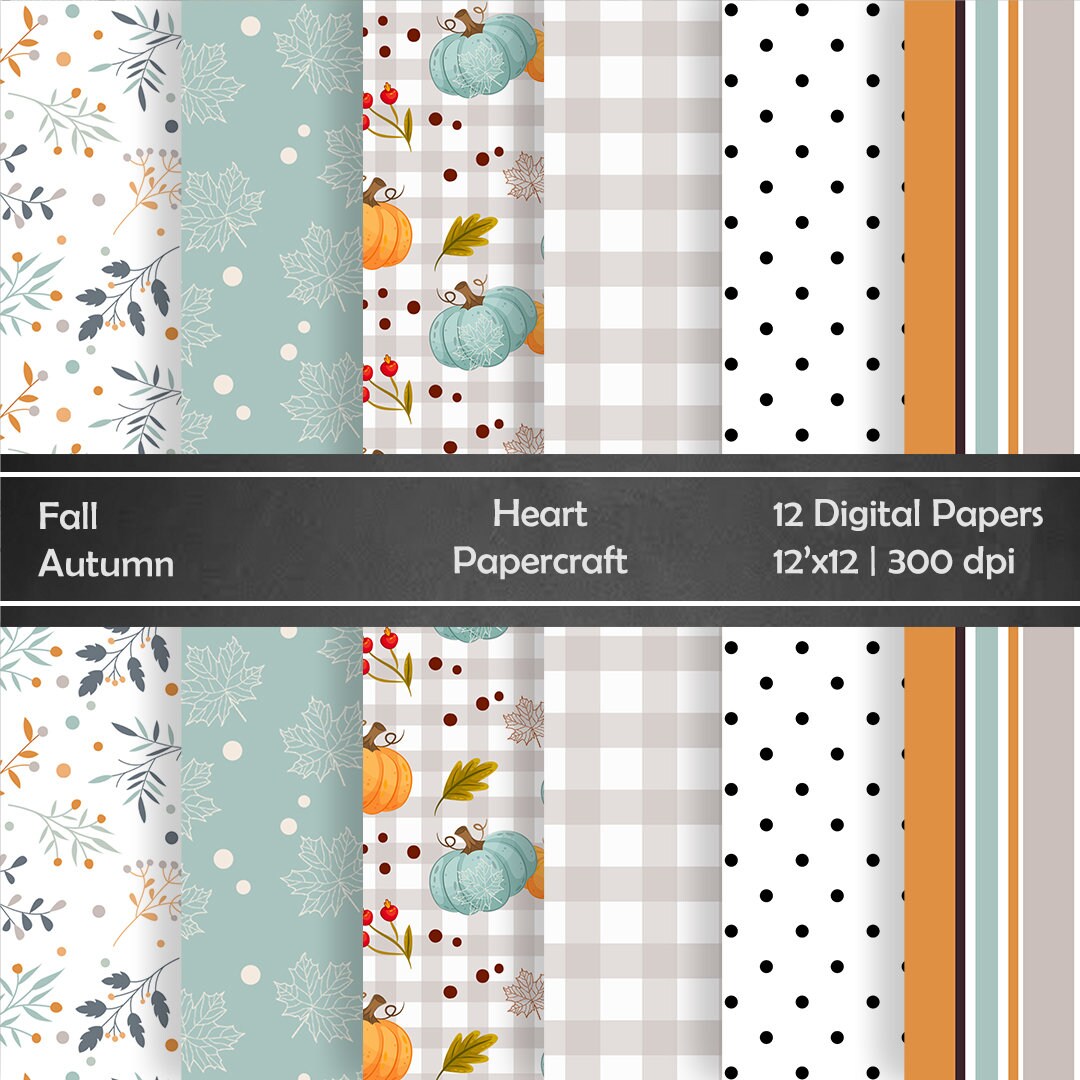 Fall Autumn Digital Paper 300dpi, Trick or Treat Digital Paper Set ...