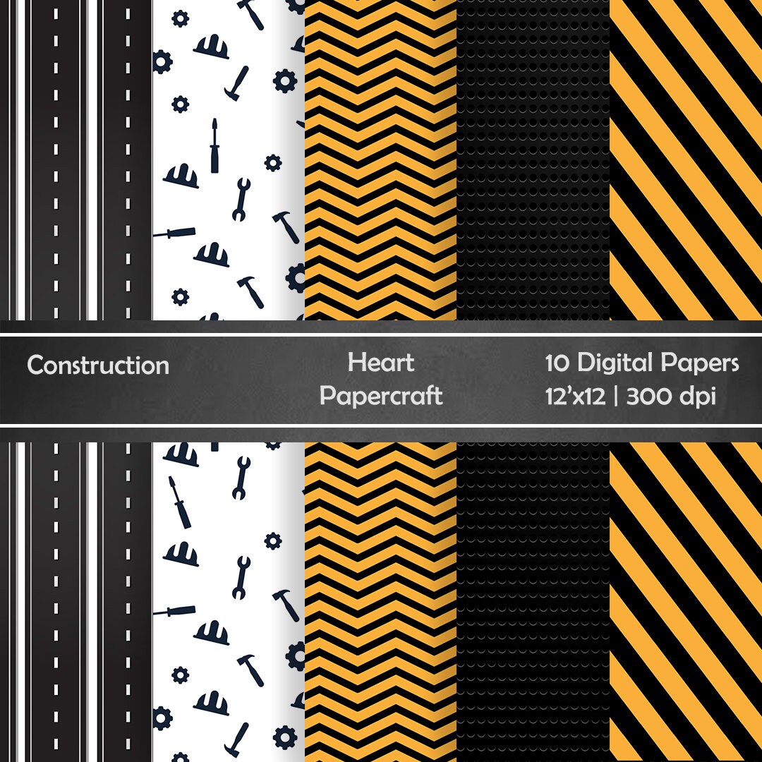 Construction Digital Paper 04 300dpi, Summer Party, Geometric, Summer ...