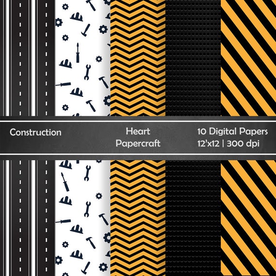 Construction Digital Paper 04 300dpi Summer Party Geometric | Etsy