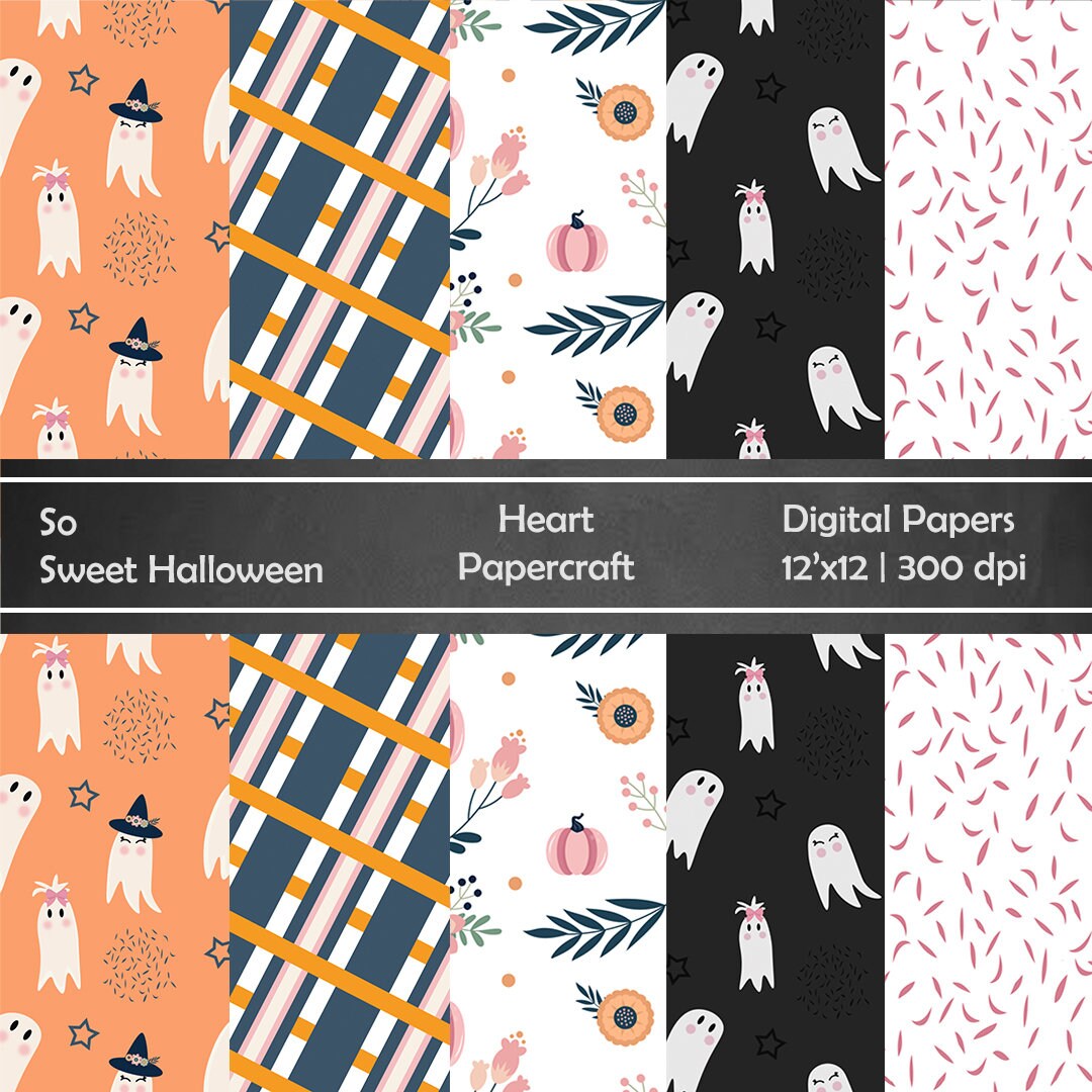 So Sweet Halloween Digital Papers, Cute Halloween, Little Pumpkin ...