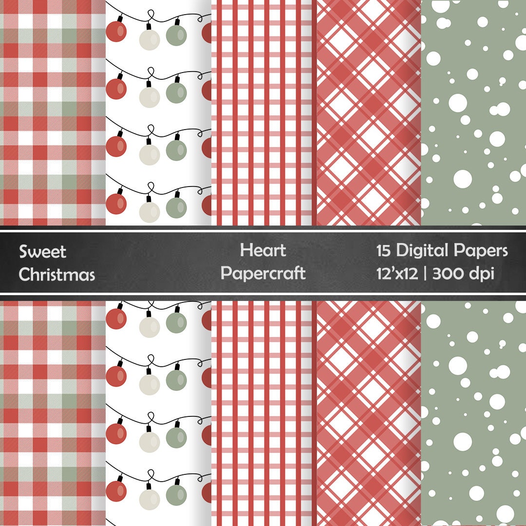 Sweet Christmas Digital Paper 300dpi, Scrapbook Paper, Christmas Party ...