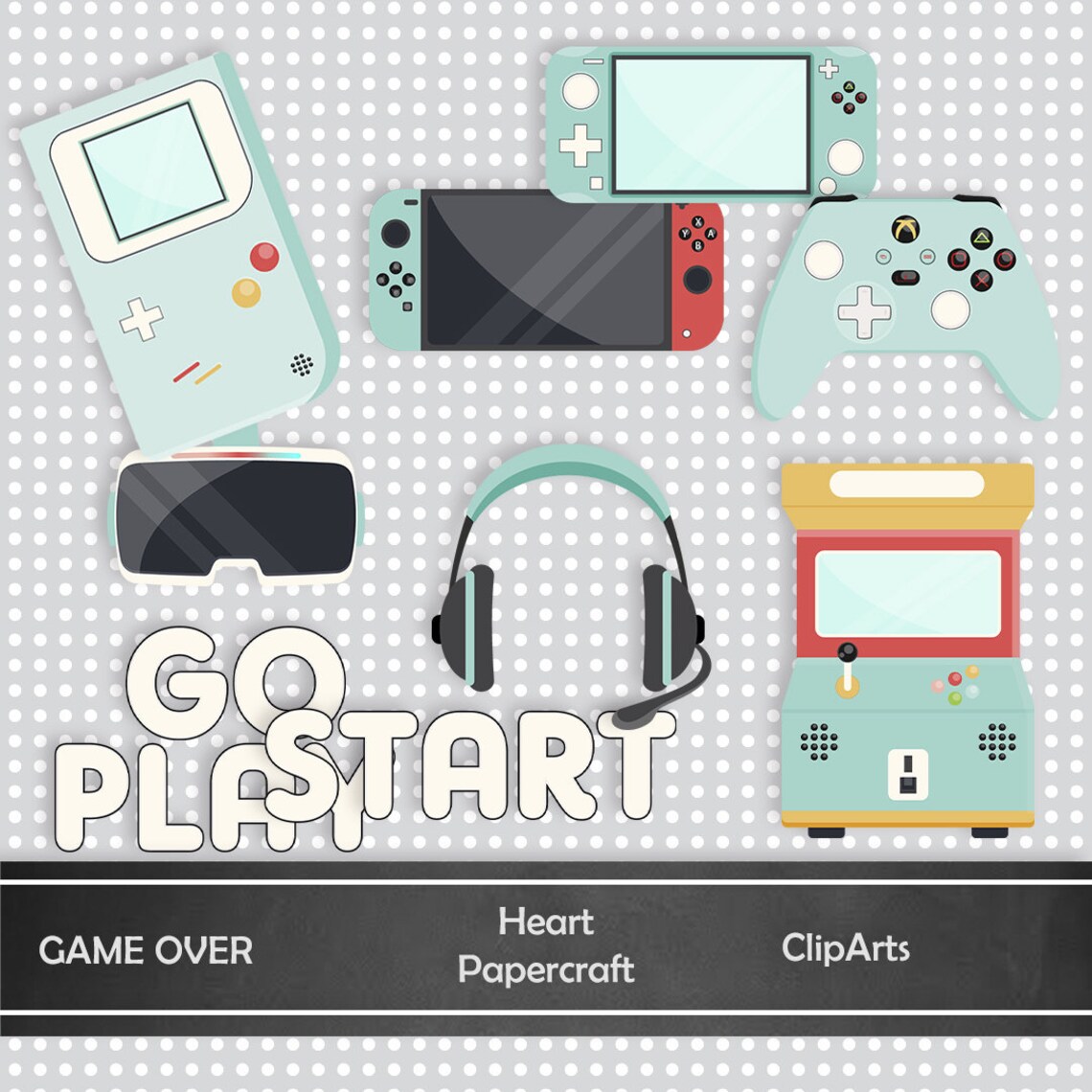 Game Over, Summer Party, Let's Go Paper 300dpi, Scrap, Party, Geometric ...