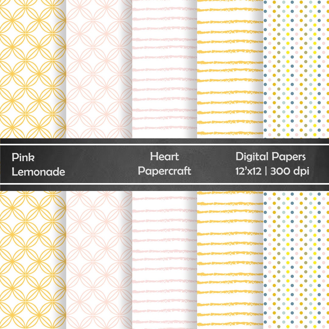 Pink Lemonade Digital Paper 300dpi, Pink Lemonade, Lemony Fresh Paper ...