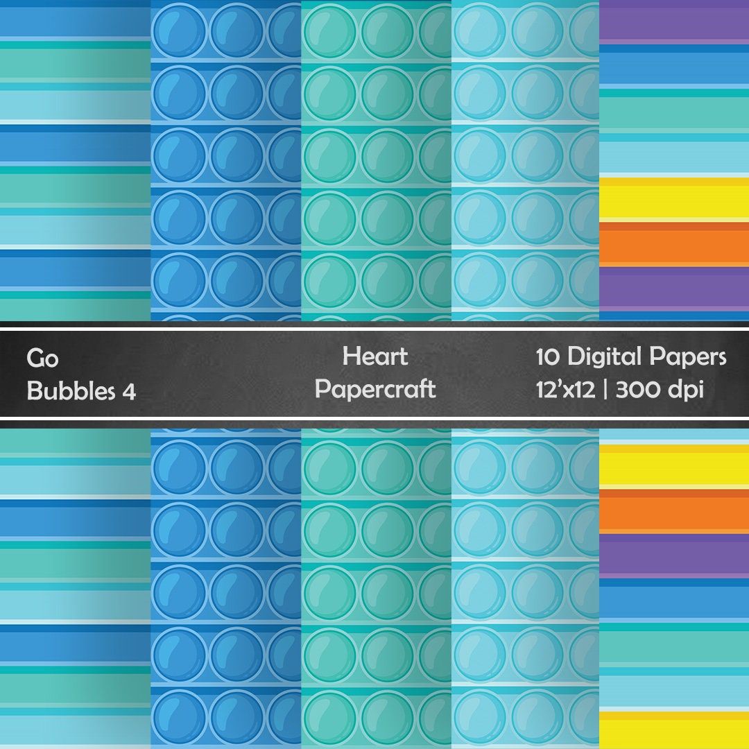 Go Bubbles Fidget Digital Paper 300dpi, Digital Paper Set, Fidget Party ...