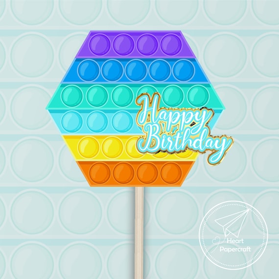 Hexagon Pop IT Cake Topper SVG Pop it Fidget Toy Cake Topper | Etsy