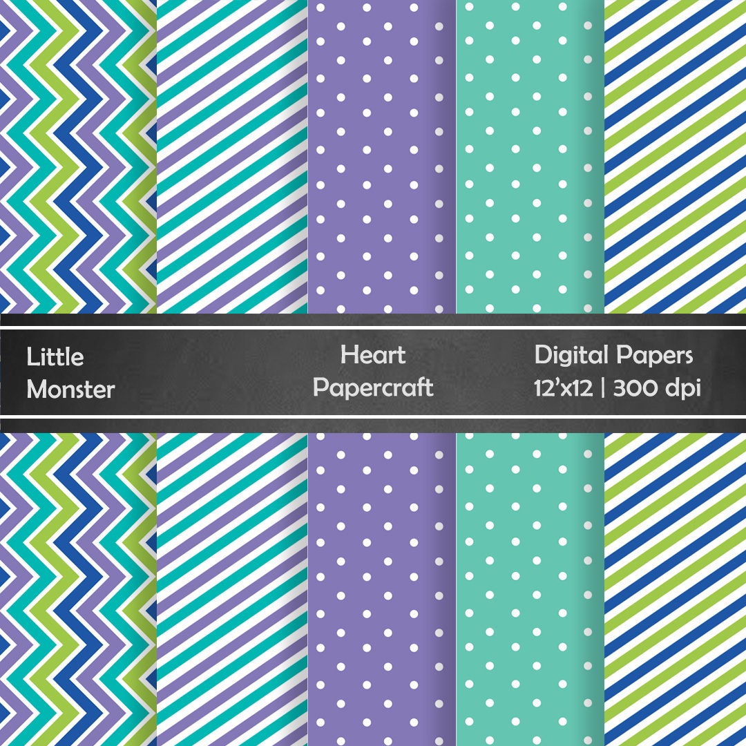 Little Monsters Digital Paper 300dpi, Digital Paper, Monsters ...