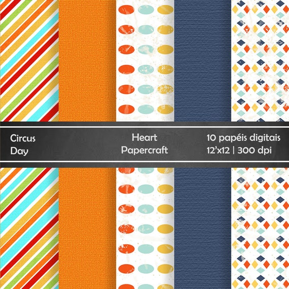 Circus Digital Paper 300dpi Circus Digital Paper Set Plaid | Etsy