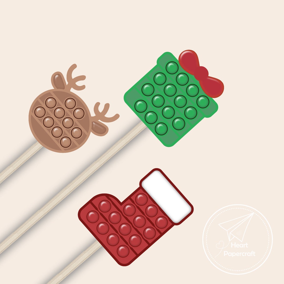 Go Bubbles Christmas Pop It Template SVG, Cutting Files for Cricut ...