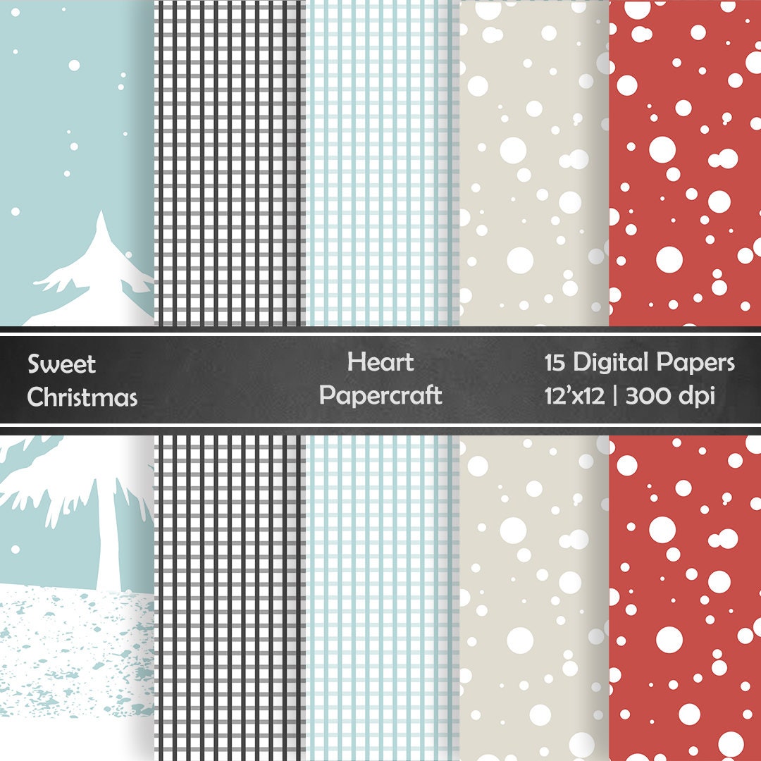 Sweet Christmas Digital Paper 300dpi, Scrapbook Paper, Christmas Party ...