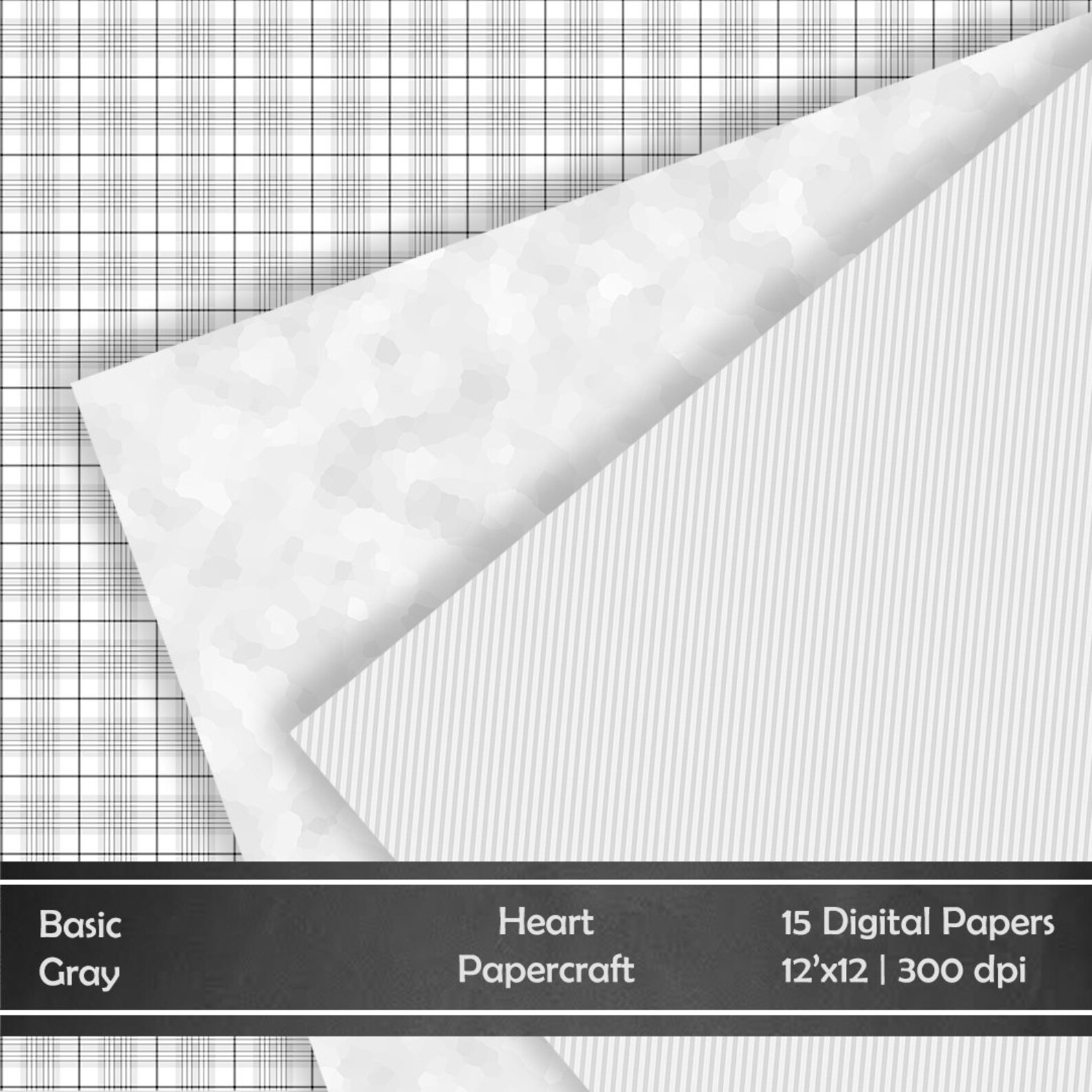 Basic Gray Paper 300dpi, Digital Paper, Flower, Chevron, Polka ...